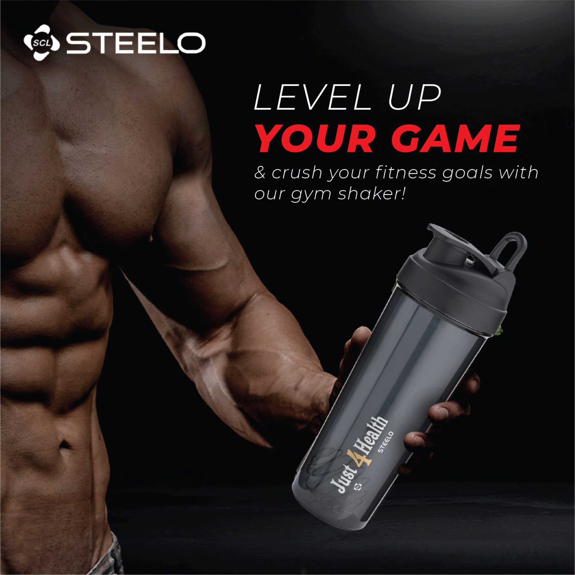 Steelo Shapeup Shaker Bottle 700ML | 1 Pcs Set - steelo.in