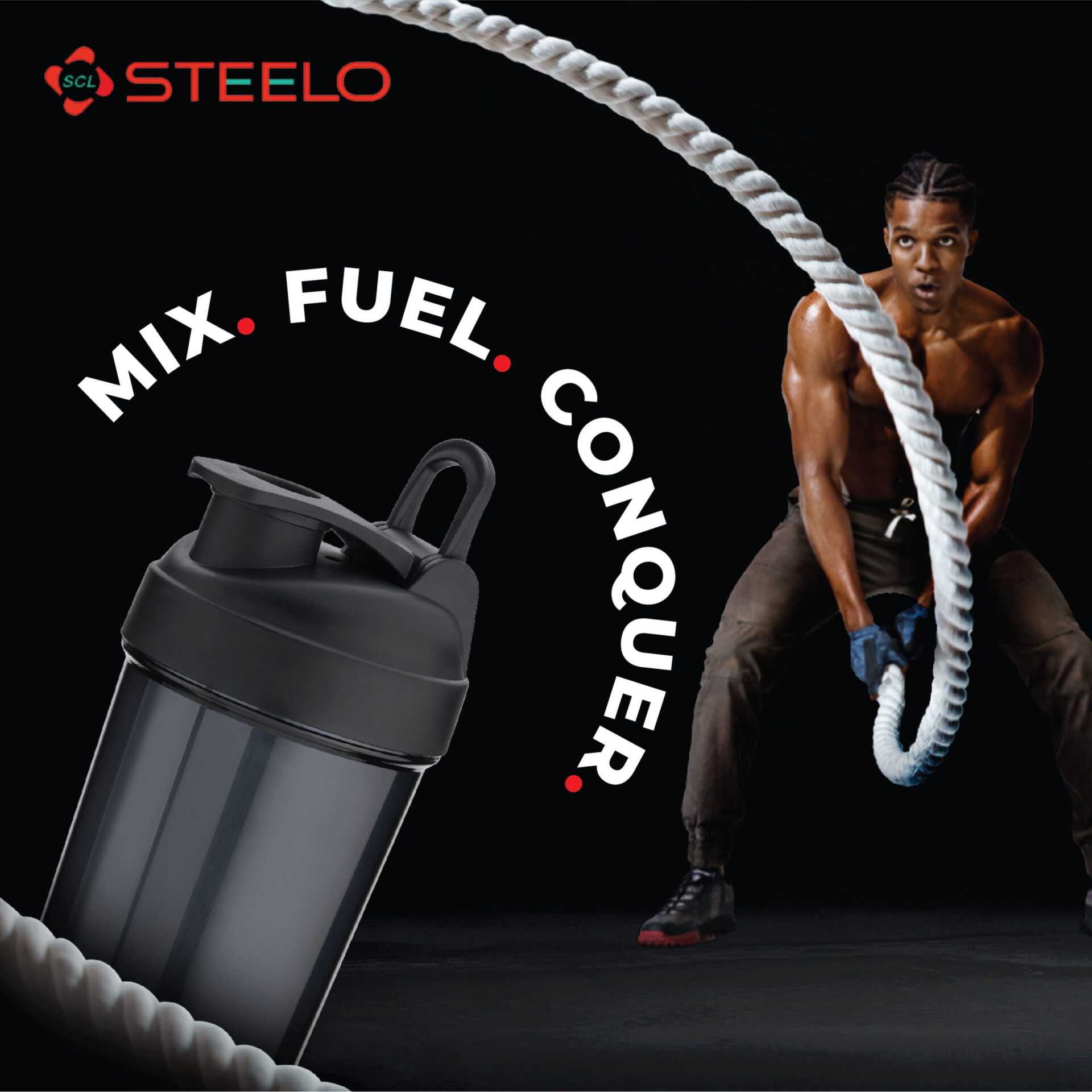 Steelo Shapeup Shaker Bottle 700ML | 1 Pcs Set - steelo.in
